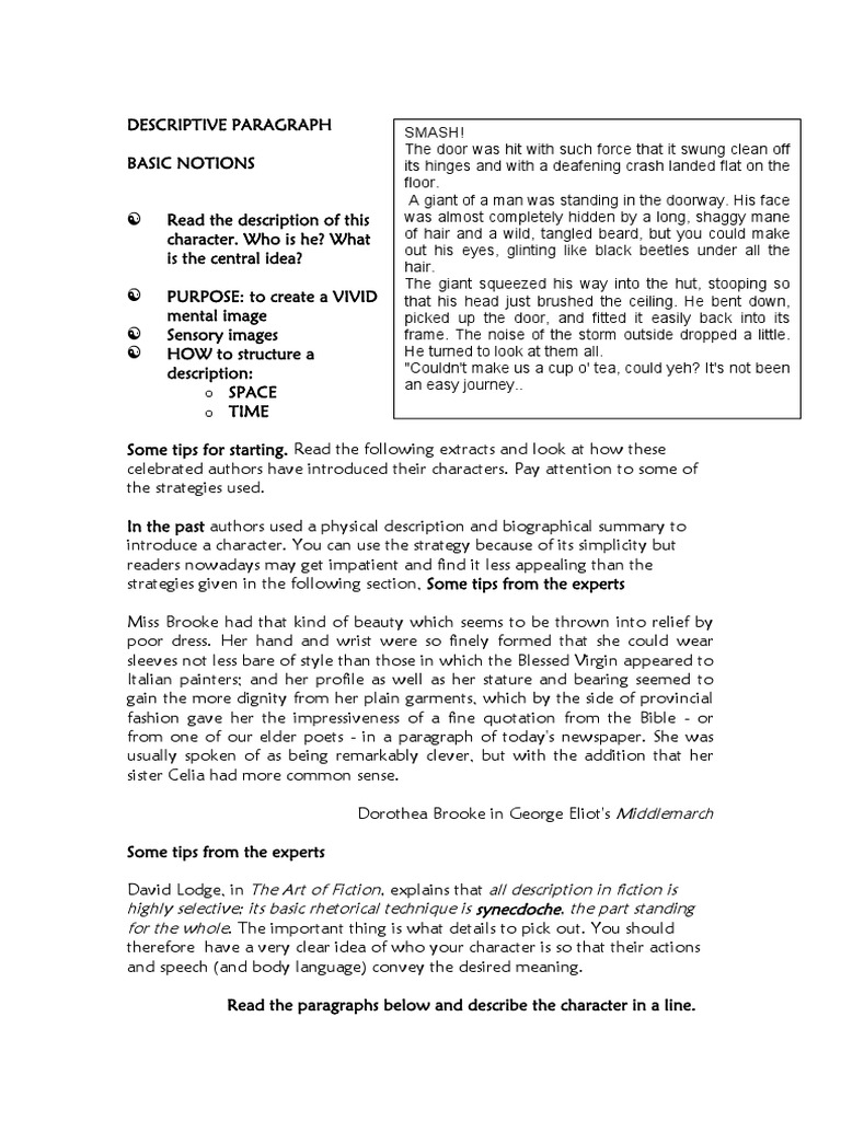 Descriptive Paragraph | PDF