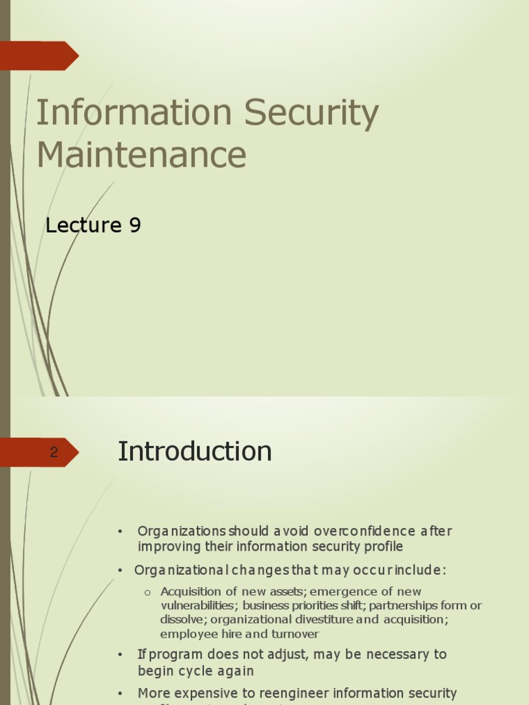 Information Security Maintenance | PDF | Information Security ...