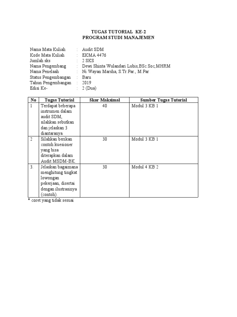 Tugas 2 - Ekma4476 - 041399519 | PDF | Karier & Perkembangan