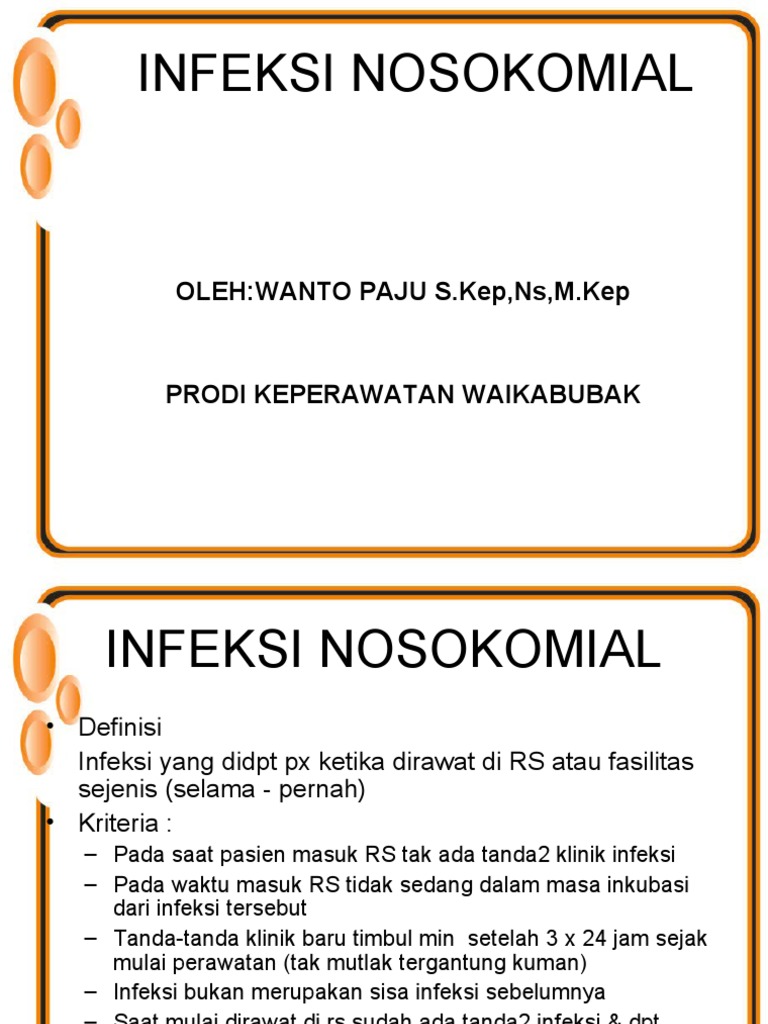Materi Infeksi - Nosokomial | PDF