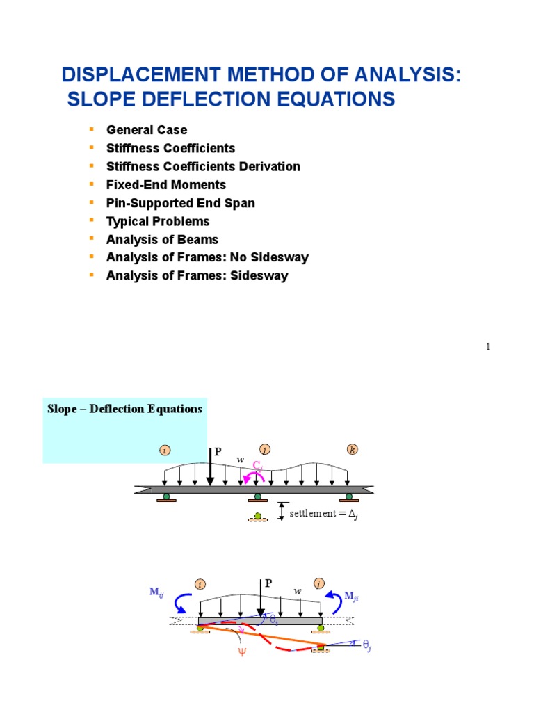 Displacement Method of Analysis - Slope Deflection Equation | PDF ...