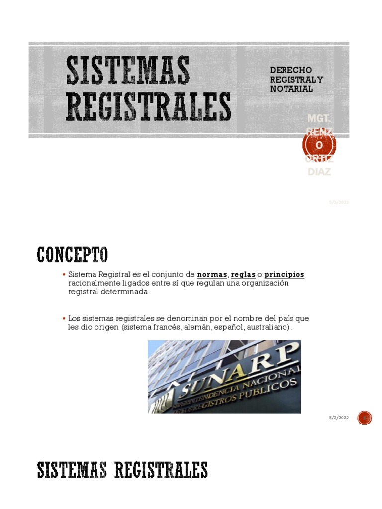 Los Principios Registrales en El Sistema Registral Peruano | PDF ...