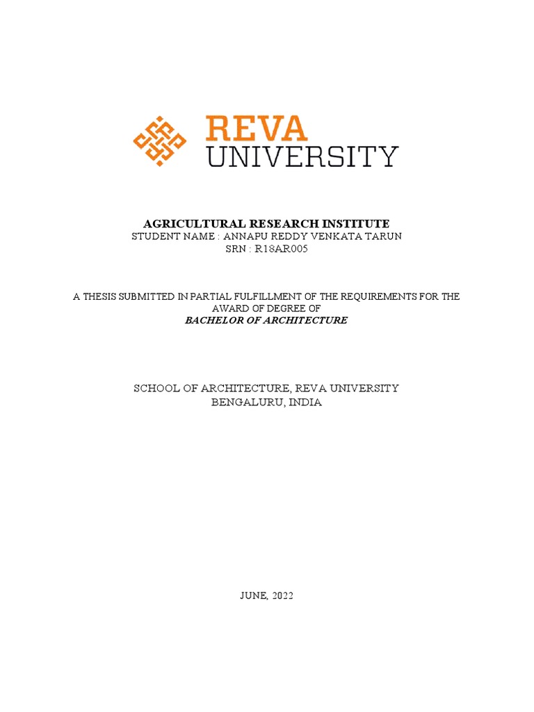 Pre-Thesis Complete Report Format - R18ar005 | PDF | Sustainable ...