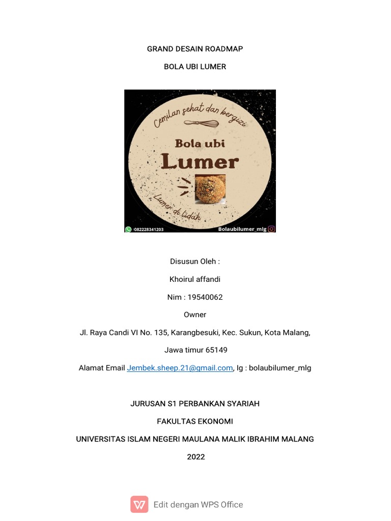 GRAND DESAIN ROADMAP Bola Ubi Lumer-Khoirul Affandi-19540062 | PDF