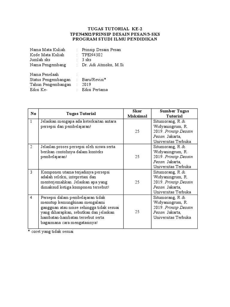 Tugas Tuton 2 | PDF