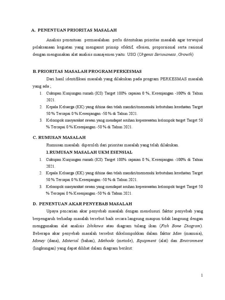 Fishbone Program Perkesmas | PDF