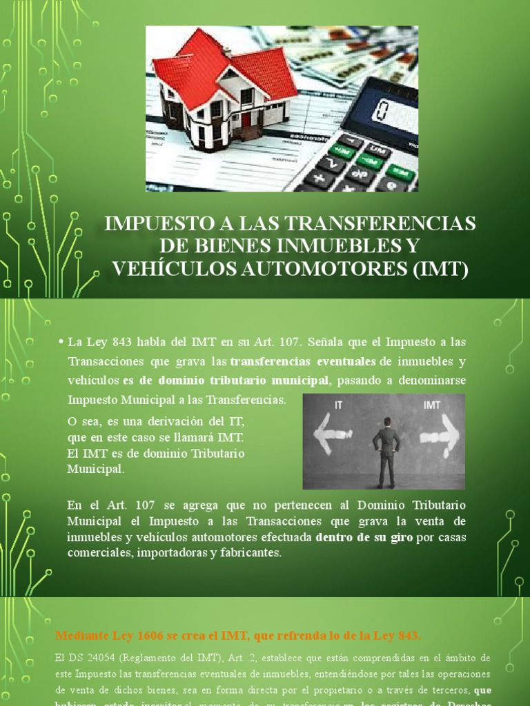 Impuesto A Las Transferencias de Bienes Inmuebles Y-1 | PDF | Impuestos | Propiedad