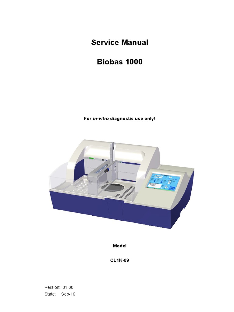 Service Manual Biobas 1000: For In-Vitro Diagnostic Use Only! | PDF ...