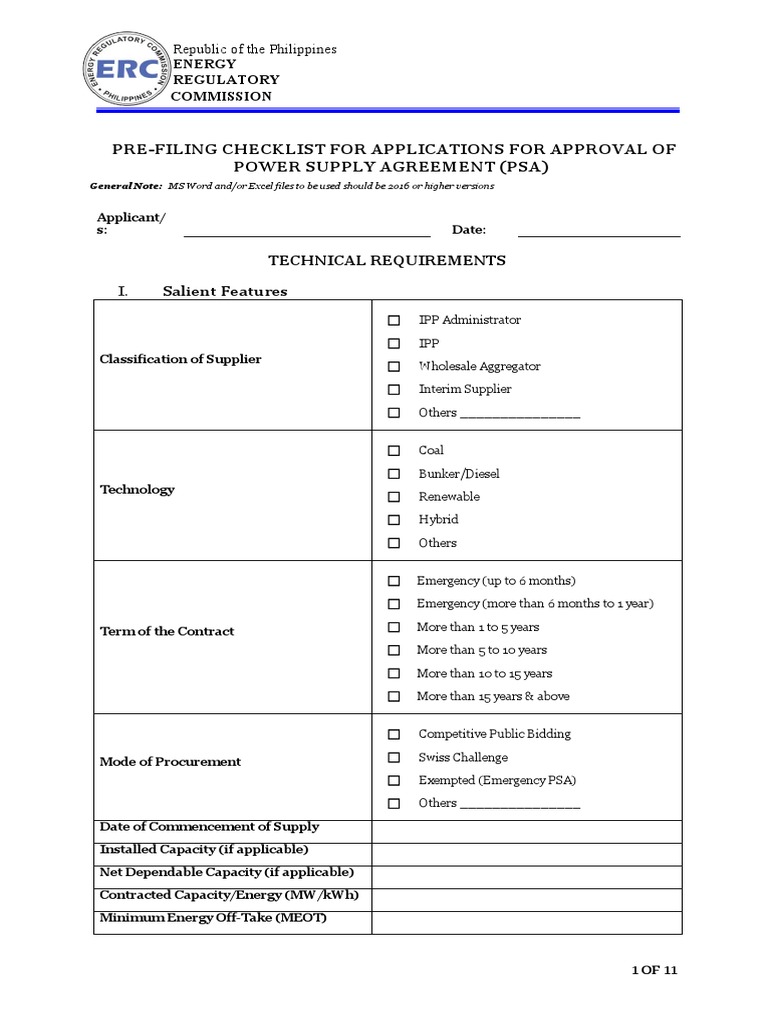 ERC PSA Checklist Revised 2022 | PDF | Loans | Receipt