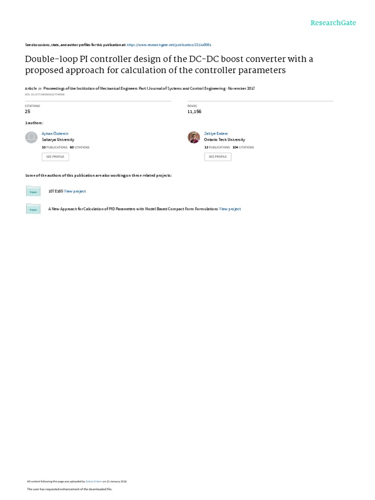 Double-Loop PI Controller Design of The DC-DC Boost Converter With A ...