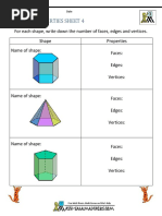 3D Shapes: Faces, Edges, Vertices Guide | PDF | Euclidean Plane ...