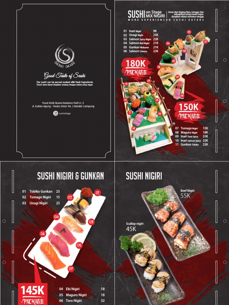 Sushi Okage Menu 2022 | PDF | Sushi | Foods