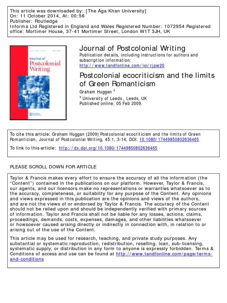 2 - 2009 - Huggan - Postcolonial Ecocriticism and The Limits of Green ...