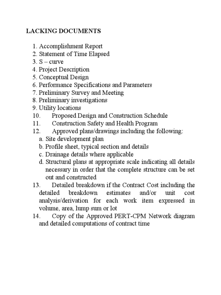 Lacking Documents Pdf 