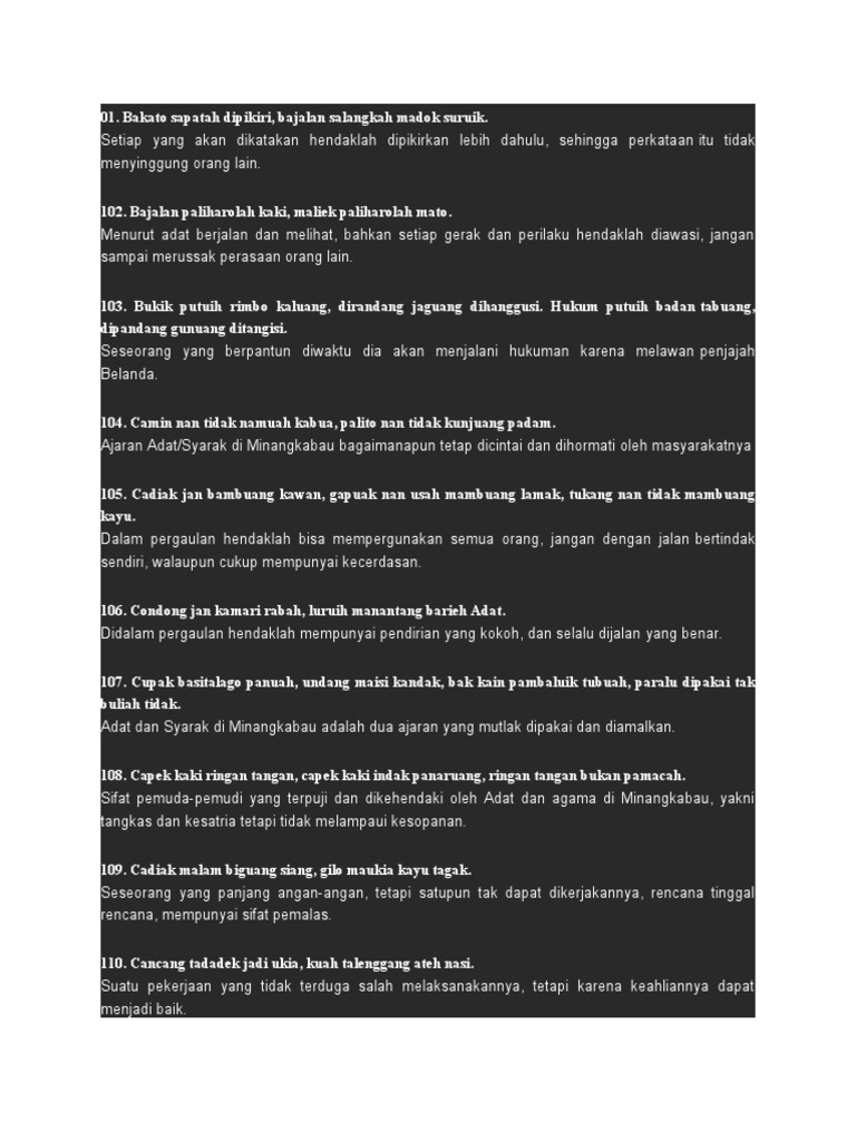 Pepatah Minang | PDF