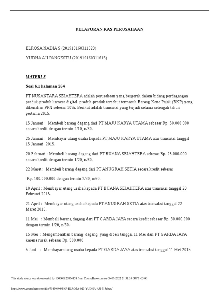 PKP Elrosa 023 Yudha Aji 615 | PDF