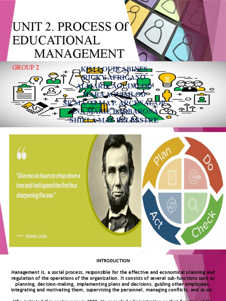 Process of Educational Management | PDF | Learning | Evaluation