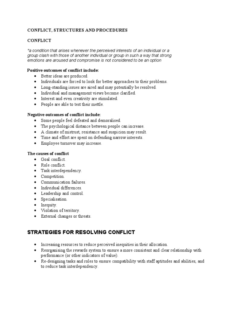 Conflict, Structures and Procedures | PDF | Mediation | Conflict (Process)