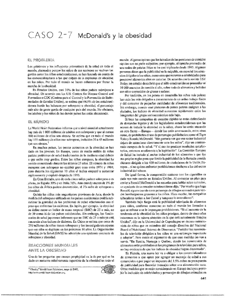 Caso Mcdonalds. Responsabilidad Social | PDF