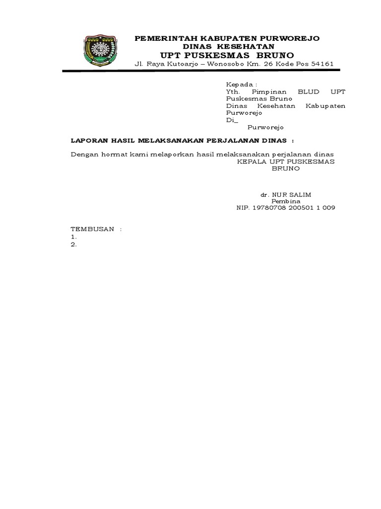 LPD SPPD Dinas Ke Purworejo | PDF