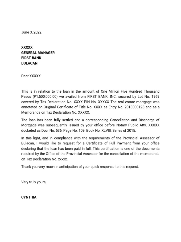 Letter For FirstBank | PDF