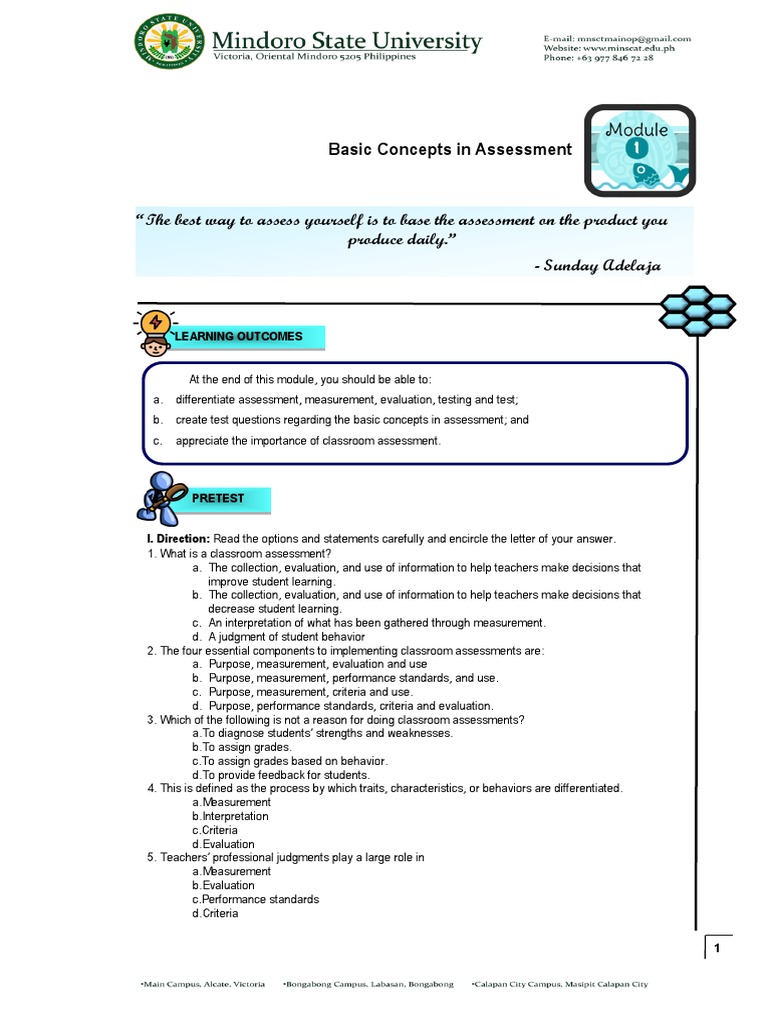 Module 1 Students | PDF | Educational Assessment | Test (Assessment)