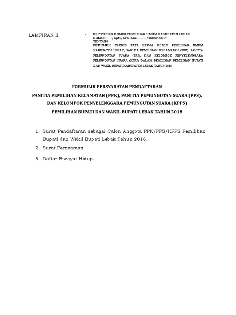 Formulir KPPS DRAF | PDF