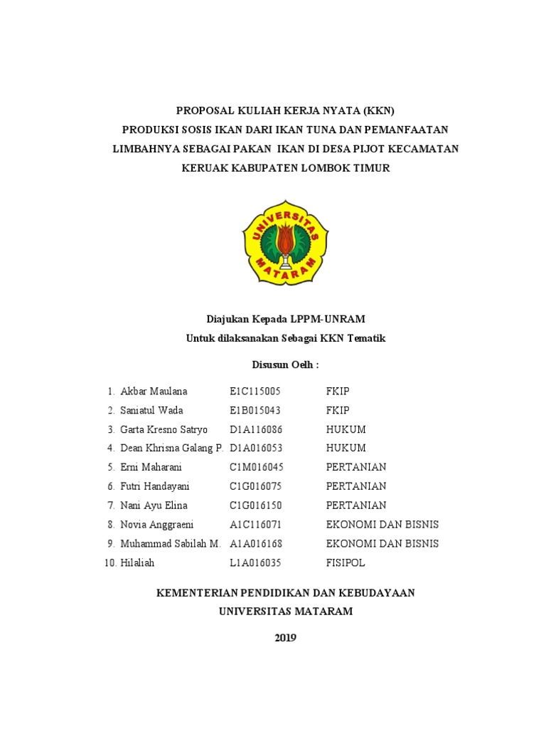 PROPOSAL KKN Desa Pijot 2019 | PDF