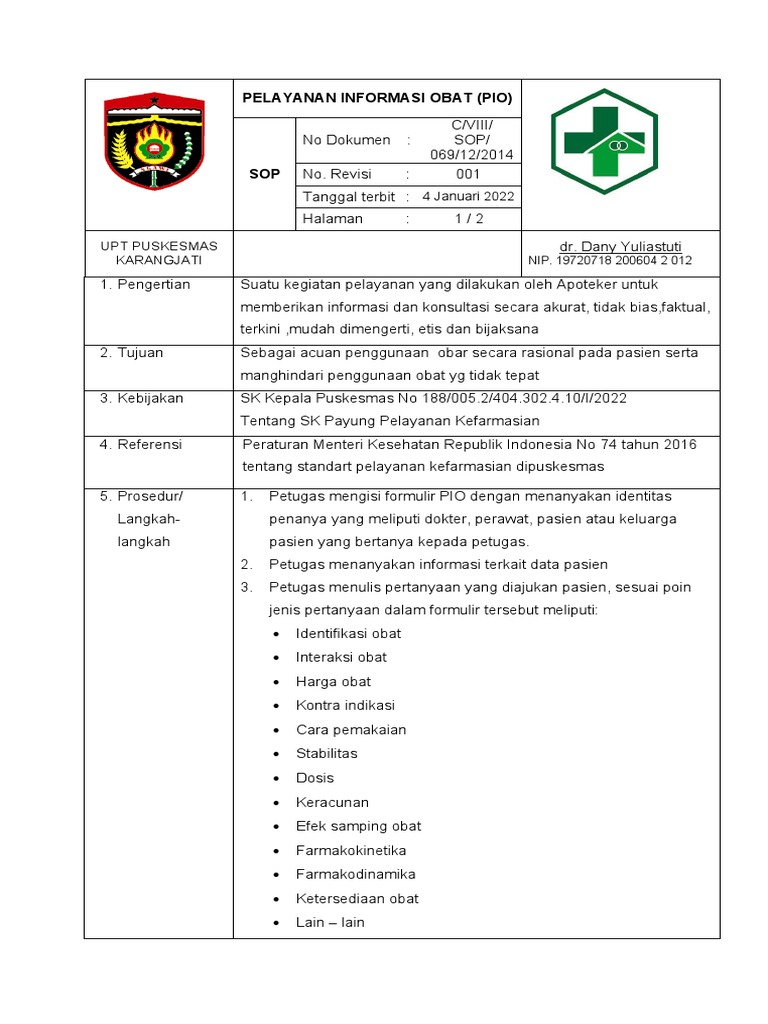 Sop Pio New | PDF | Kesehatan Holistik