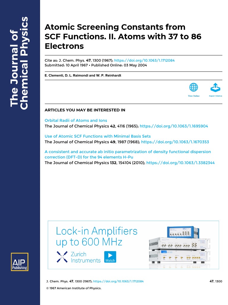 Atomic Screening Constants From SCF Functions. II. Atoms With 37 To 86 ...
