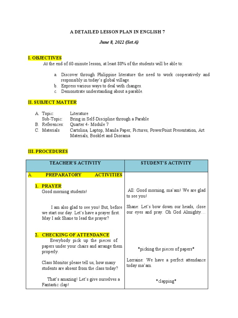 Final Lesson Plan For Demo eNGLISH | PDF | Color | Sky