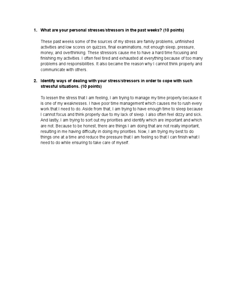 Coping with Personal Stressors Effectively | PDF