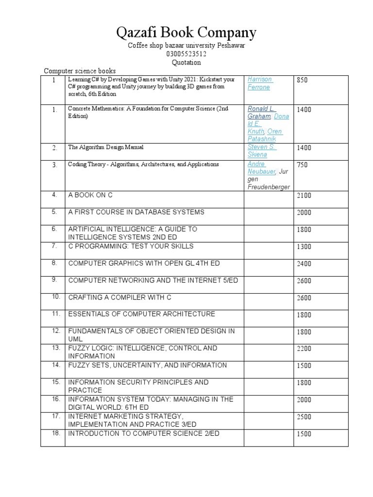 Coffee Shop at Peshawar University | PDF | Computer Science | Computer ...