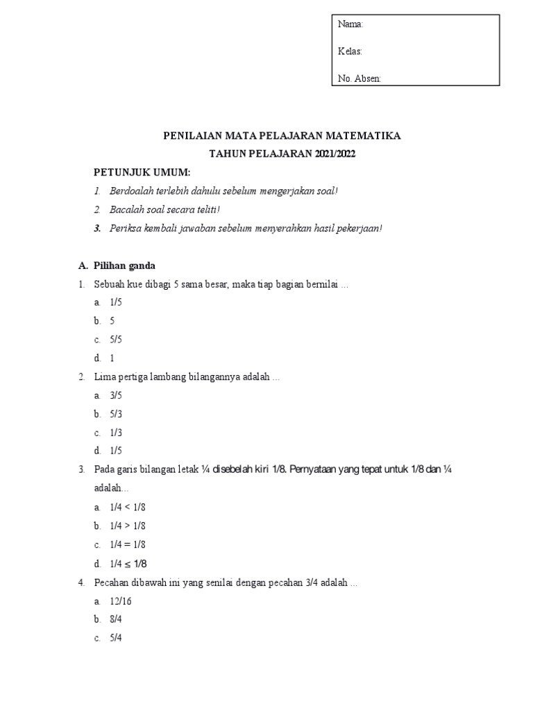 Soal Evaluasi Afi | PDF