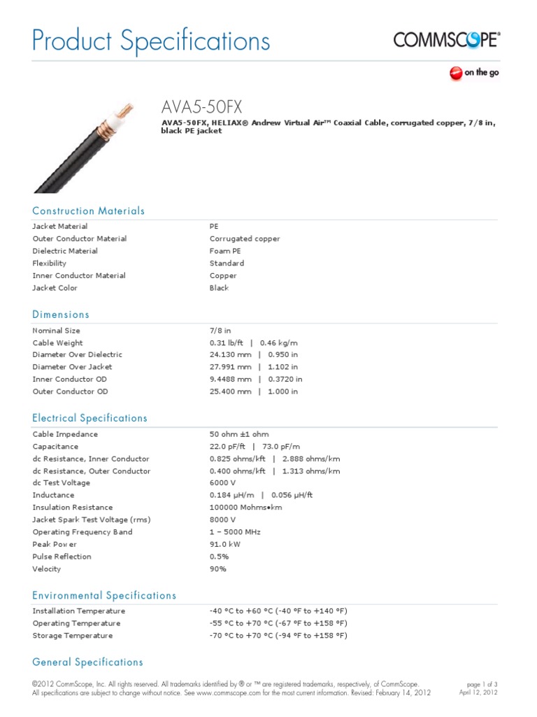 Ava5 50FX | PDF | Coaxial Cable | Electricity