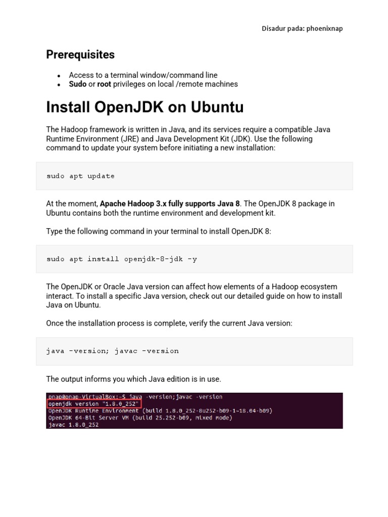 Instalisasi Hadoop Dengan Ubuntu | PDF | Apache Hadoop | Java (Programming Language)