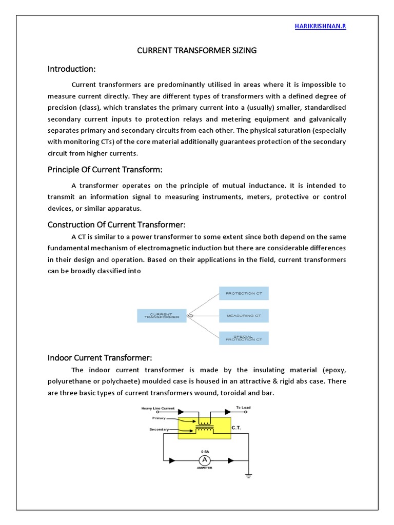Current Transformer Sizing | PDF | Transformer | Electrical Components