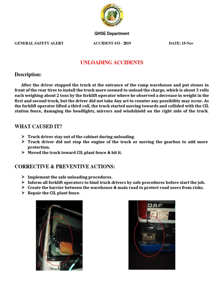 33 Safety Alert - UNLOADING ACCIDENTS-1 | PDF