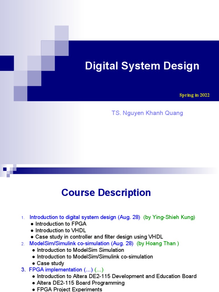 Digital System Design Course Spring 2022 | PDF