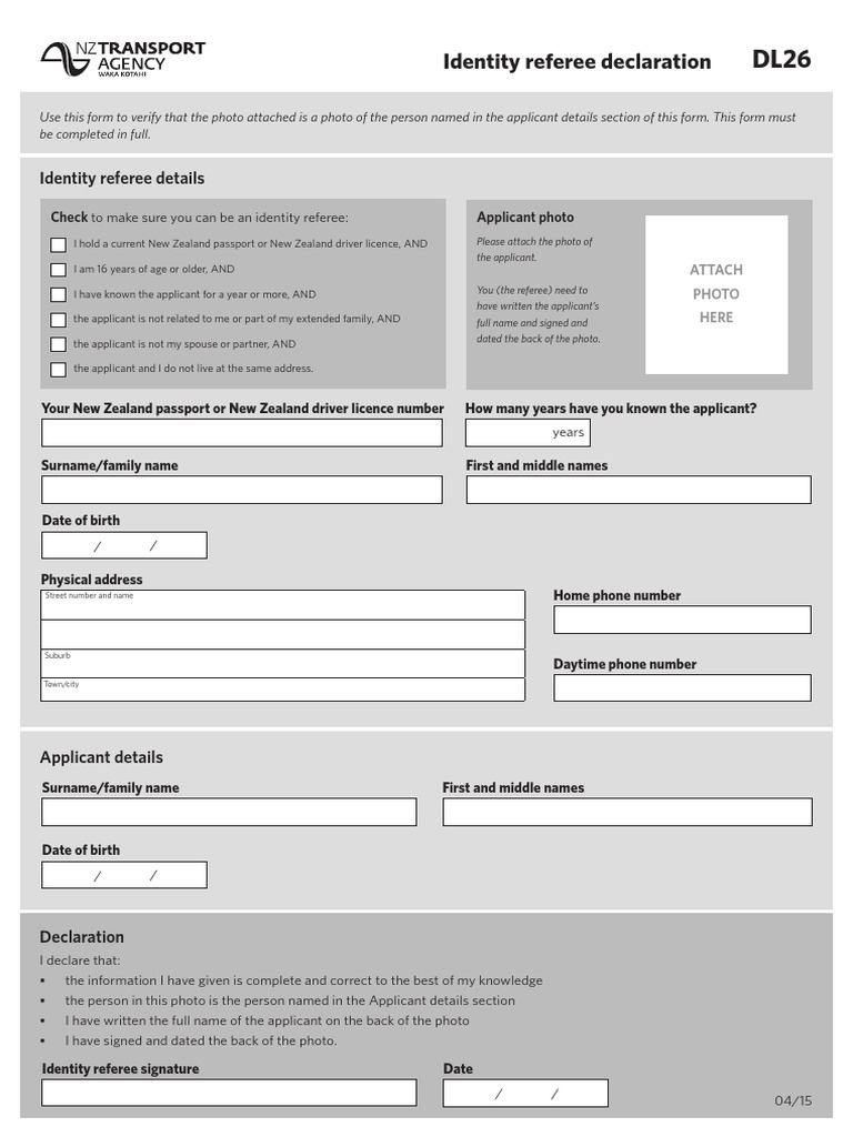 Identity Referee Declaration Dl26 | PDF | Authentication | Privacy