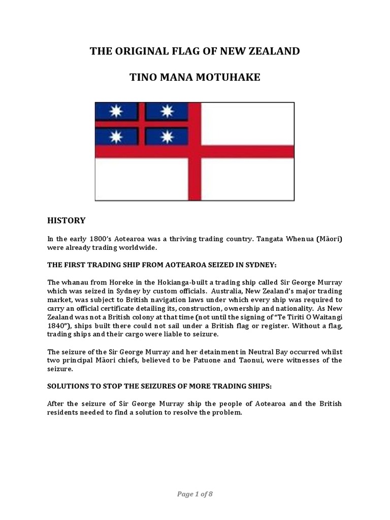 1544747270-Tino Mana Motuhake - The Original Flag of New Zealand | PDF ...