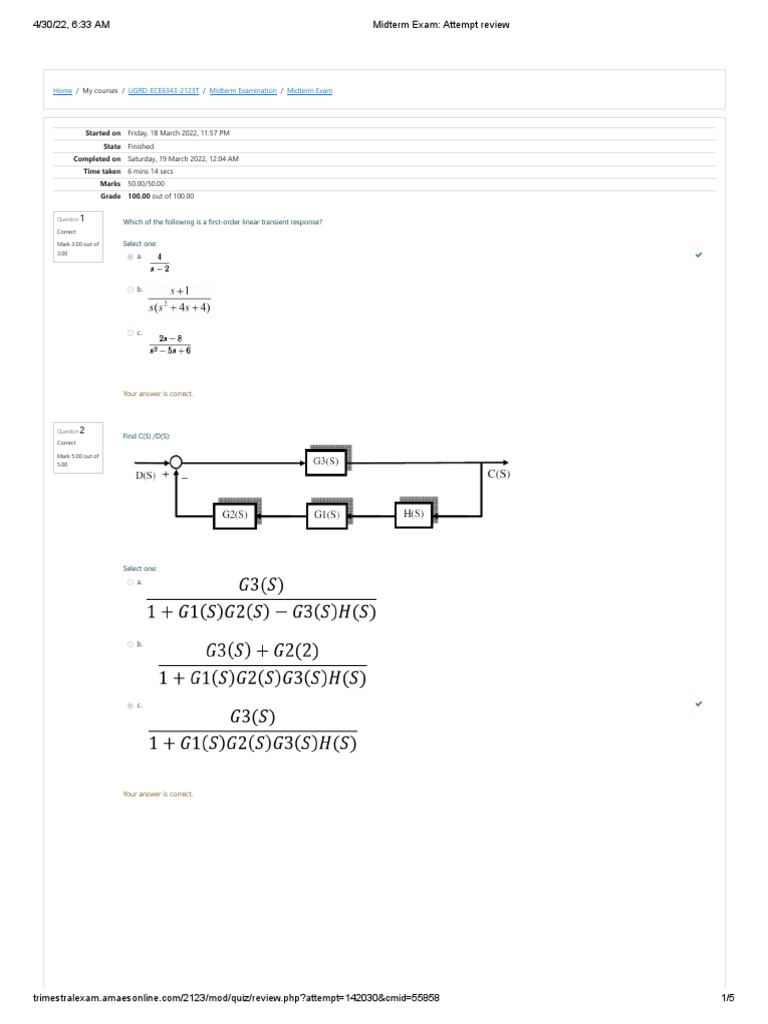 Midterm Exam - Attempt Review ECE 6331 | PDF