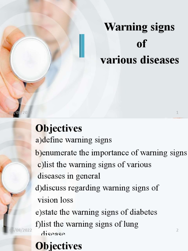 Warning Signs of Various Diseases | PDF | Diabetes | Hypertension