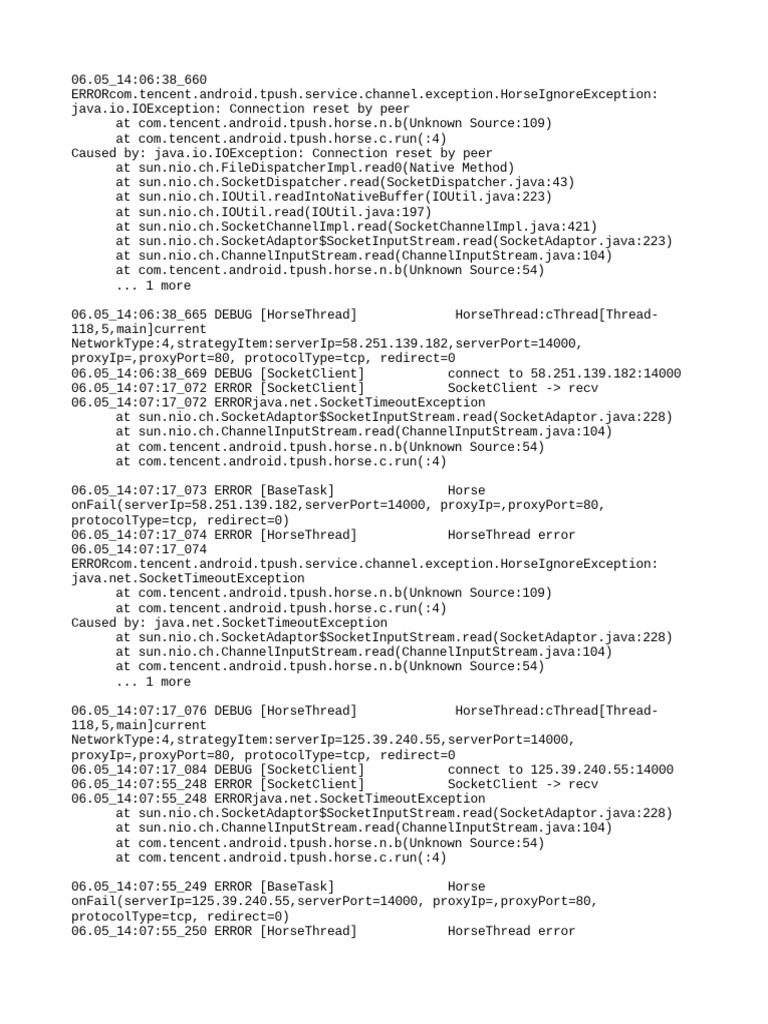 Analysis of Connection Errors in a Tencent Android Push Notification Service | PDF | Thread ...