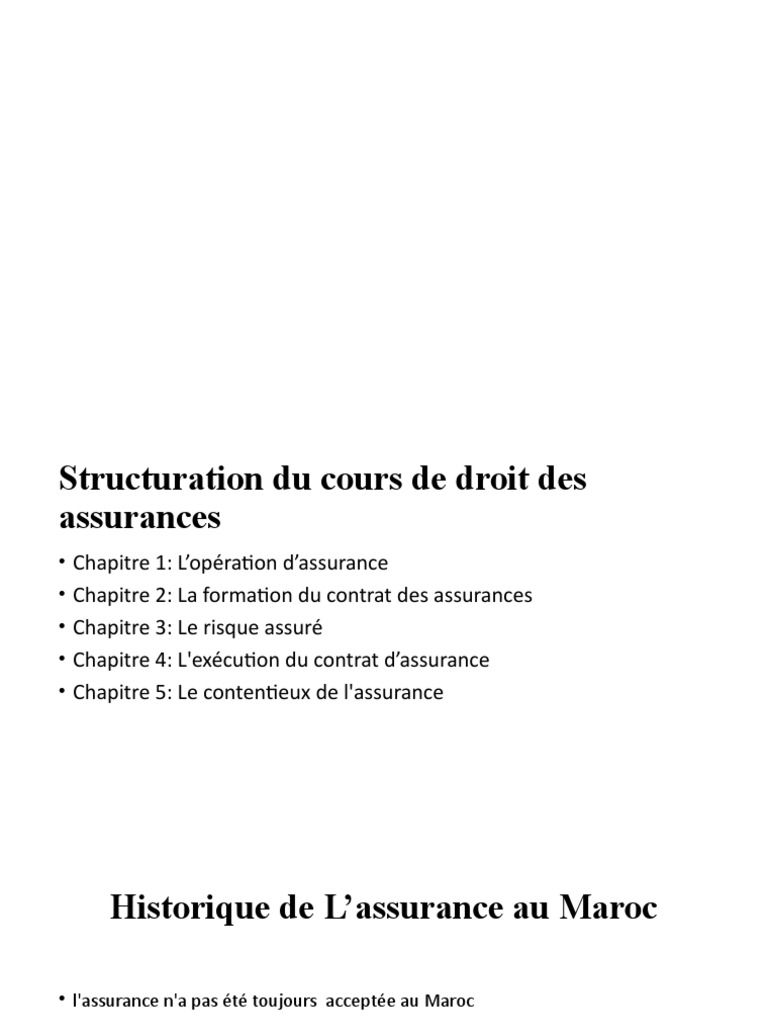 Droit des Assurances au Maroc | PDF | Assurance | Risque