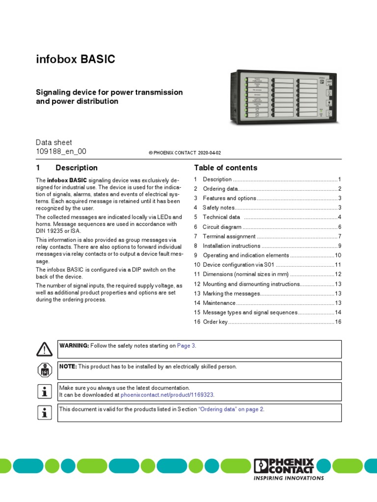 Infobox BASIC: Signaling Device For Power Transmission and Power ...