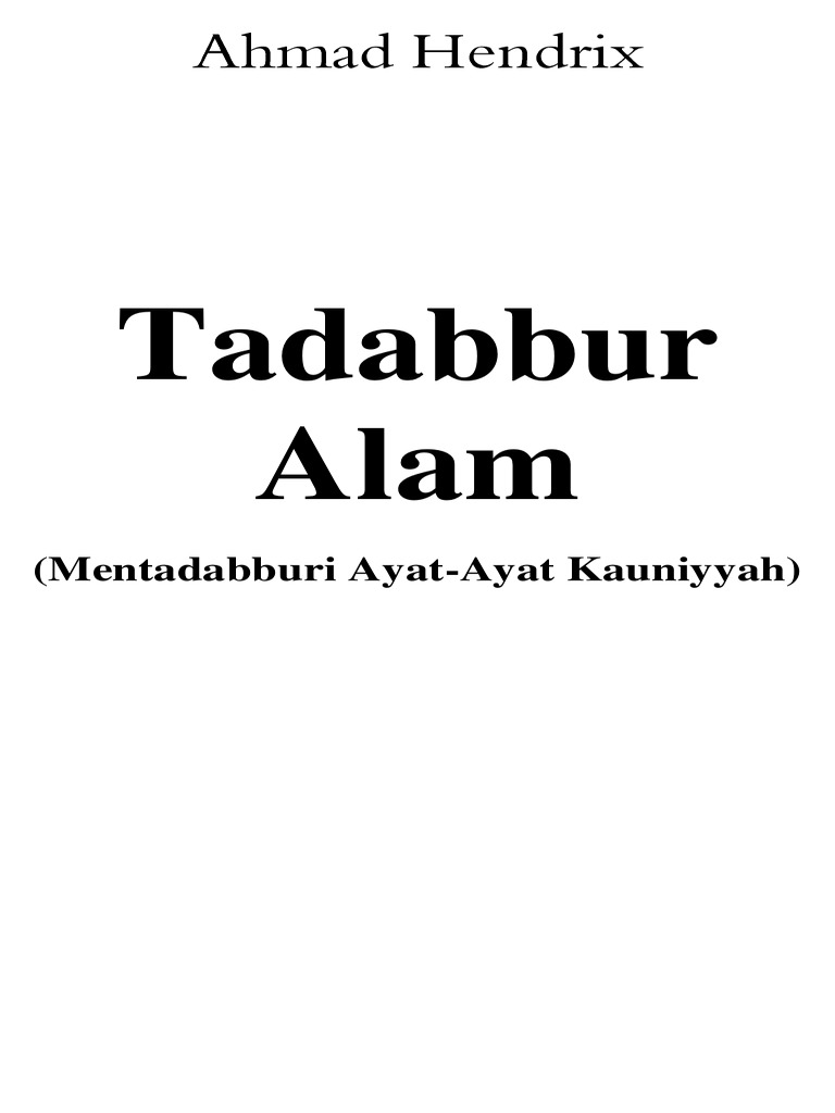 Pemahaman Tadabbur Alam dalam Islam | PDF