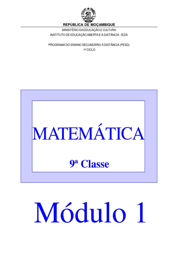 Módulo 1 de Matemática - 9ª Classe | PDF | Números | Número real