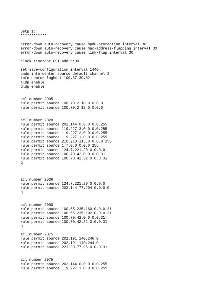 Huawei SW STD Template Configration - South REGIONAL | PDF | Secure Shell | Network Architecture