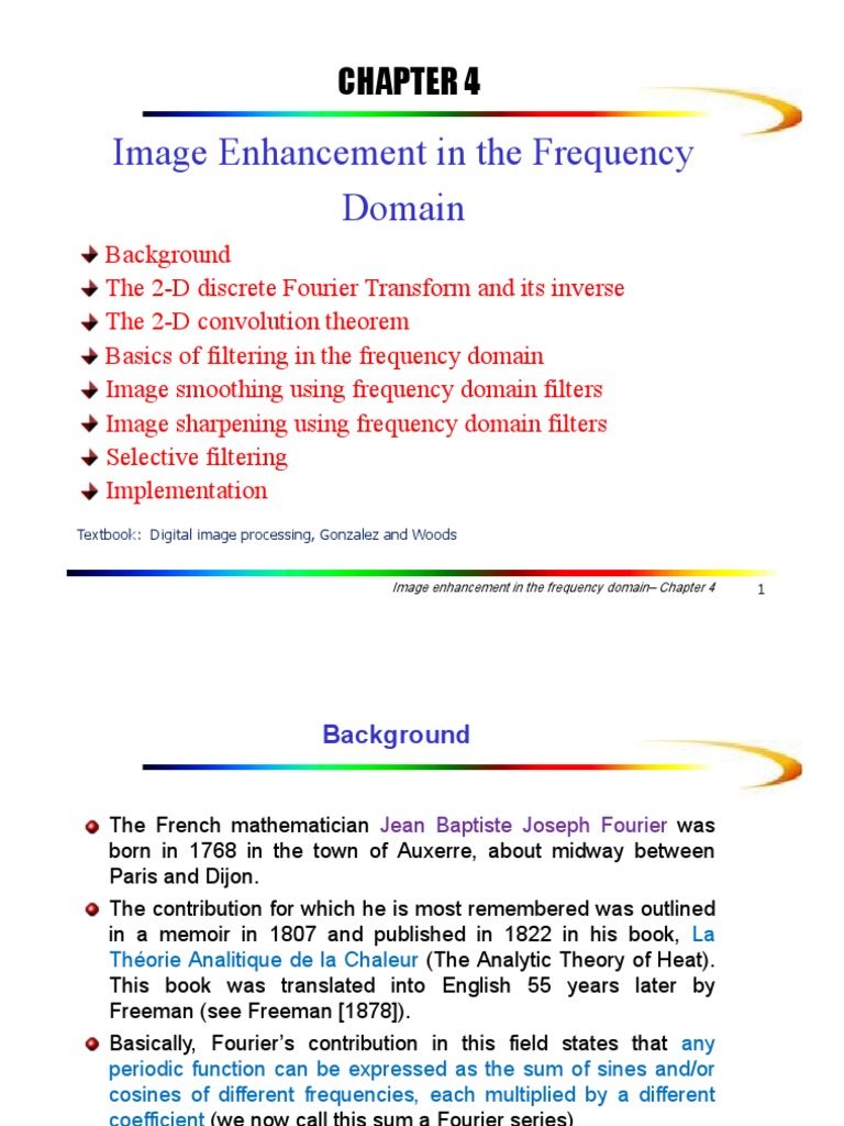 Frequency Domain Image Processing | PDF | Fourier Transform | Discrete ...